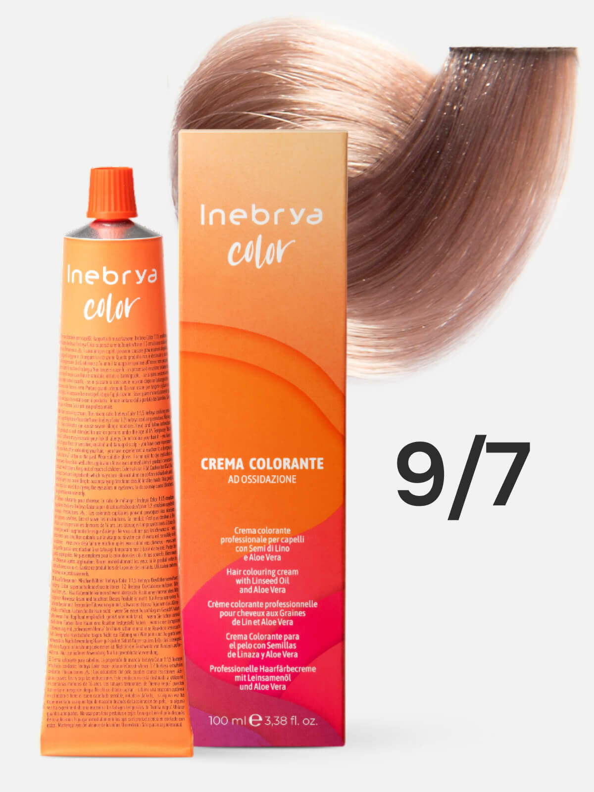 Крем - краска для волос профессиональная Inebrya Color Professional 9/7 Блонд Коричневый, 100 мл