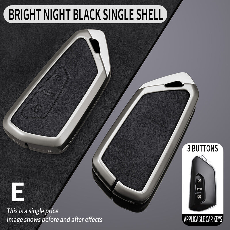 E-Style Smart 3-Клавишная Чёрная Ночь Чехол для Ключа Одиночная Оболочка для Автомобильных Ключей