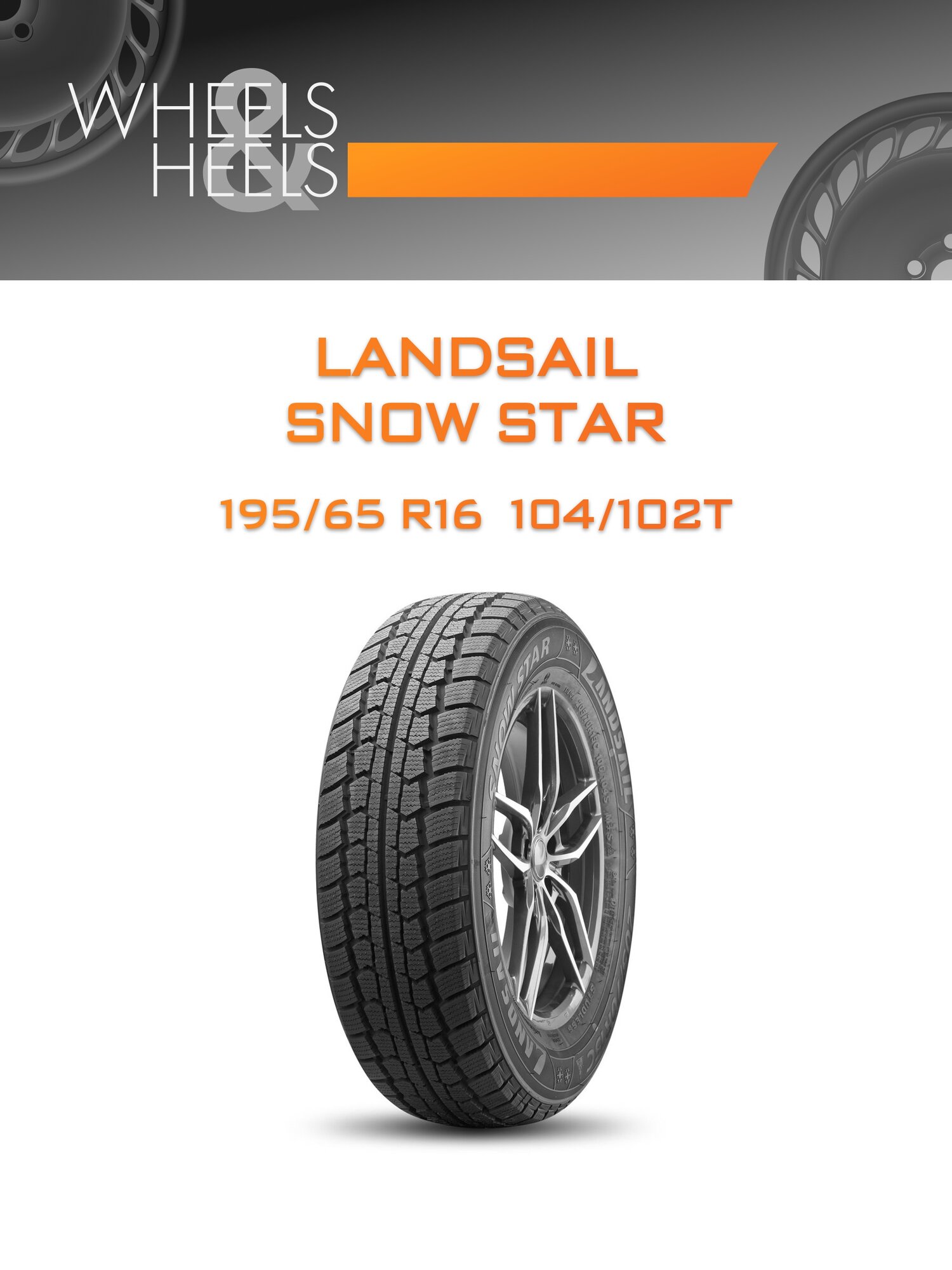 Шина автомобильная Landsail SNOW STAR 195/65 R16 104/102T WINTER, зимняя, универсальная