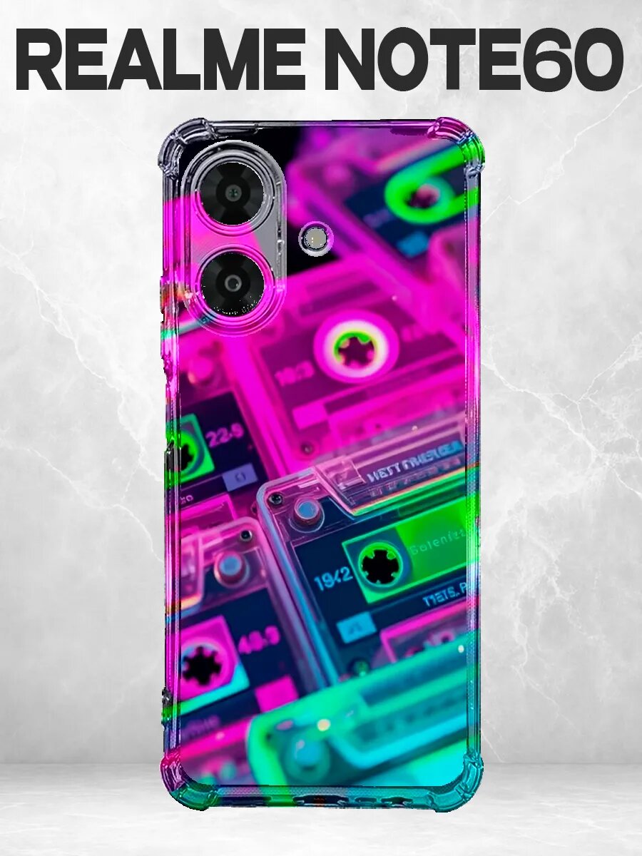 Чехол на Realme Note 60/60X кибер схема неон
