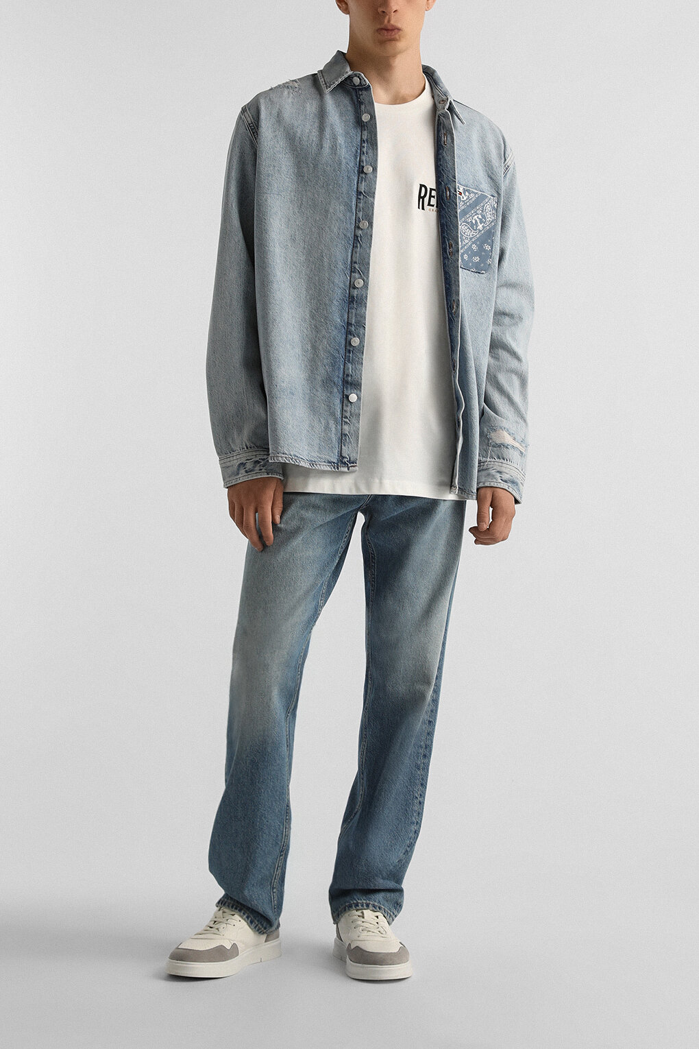 Рубашка Tommy Jeans, размер 48, синий — фото 1