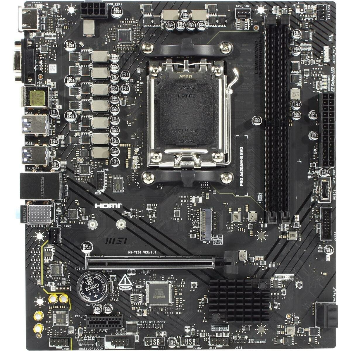 MSI PRO A620AM-B EVO (RTL) AM5 A620A PCI-E Dsub+HDMI 2.5GbLAN SATA MicroATX 2DDR5 — фото 1