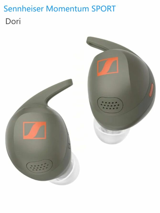 Беспроводные наушники Sennheiser Momentum Sport, с активным шумоподавлением, Bluetooth, спортивные Оливковый зелёный