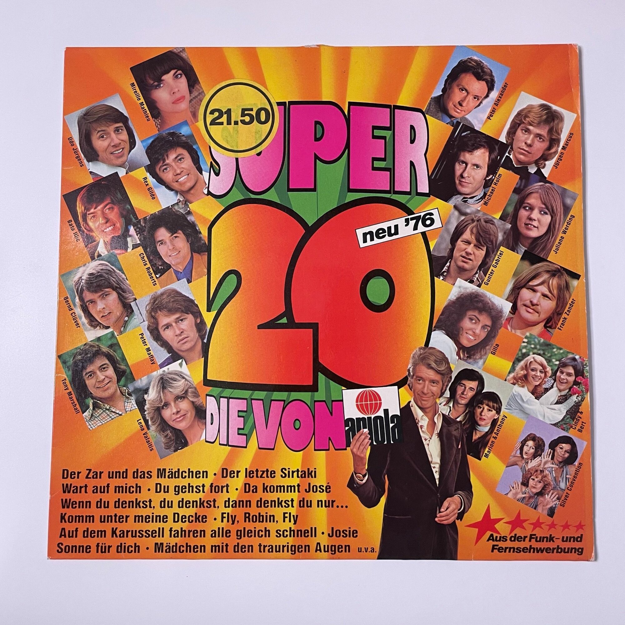 Винтажная виниловая пластинка LP Сборник Эстрады, Super 20 Neu 76, Die Von Ariola (Германия 1976)