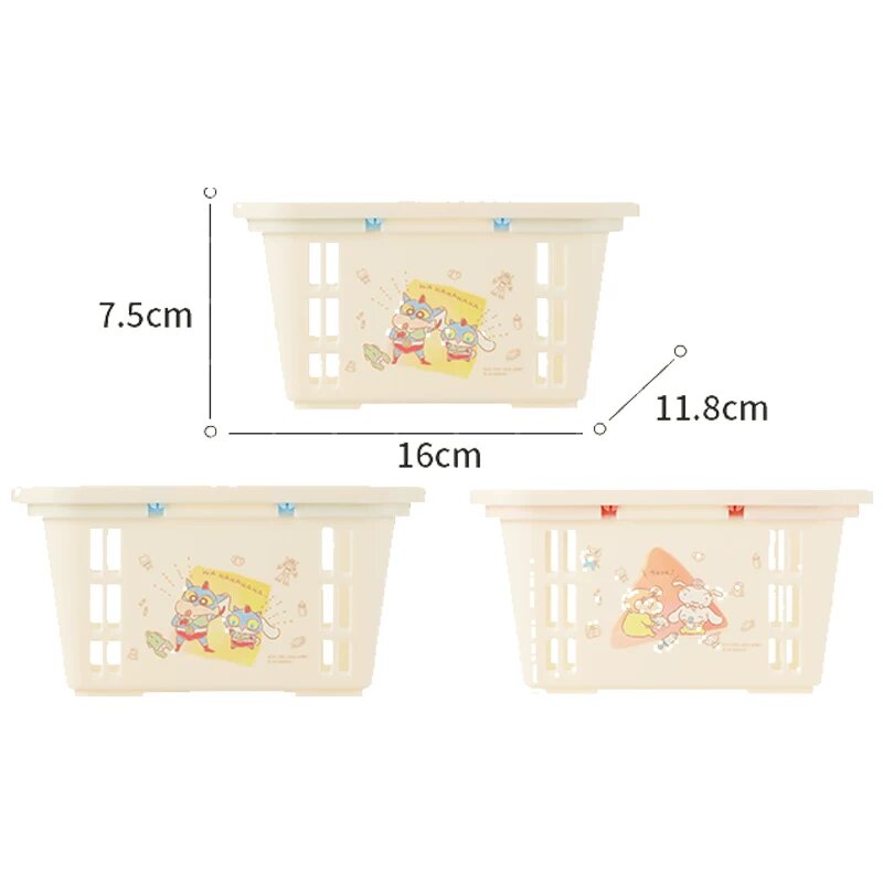 Miniso Famous Brand Big-Eared Dog X Crayon Shin-Chan Series Miscellaneous Storage Basket Cinnamon Dog Compact Tote
