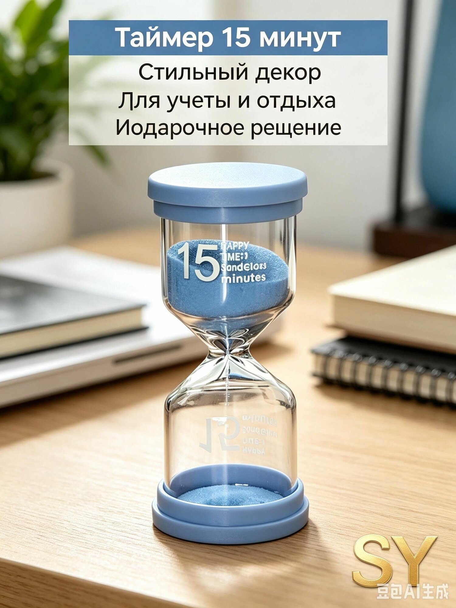 Песочные часы 15 мин 1 шт, Артикул: 5530516535, Материал корпуса: Стекло