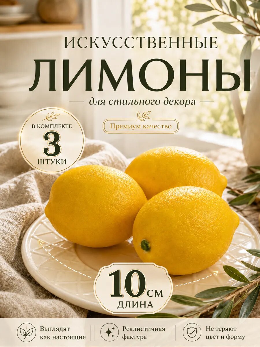 Лимоны декоративные декор на стол для интерьера