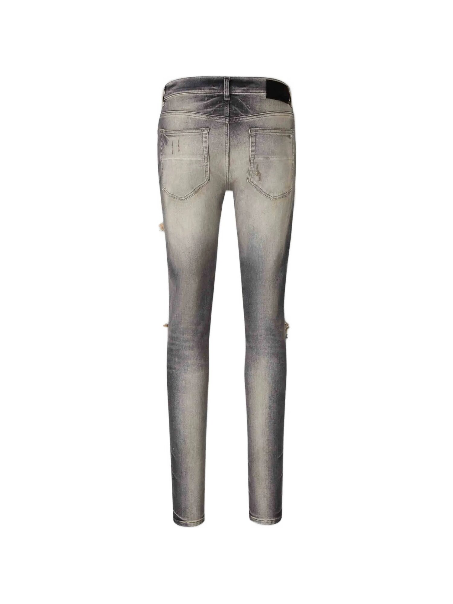 Джинсы AMIRI Distressed checked-panel jeans, размер 30, серый — фото 1