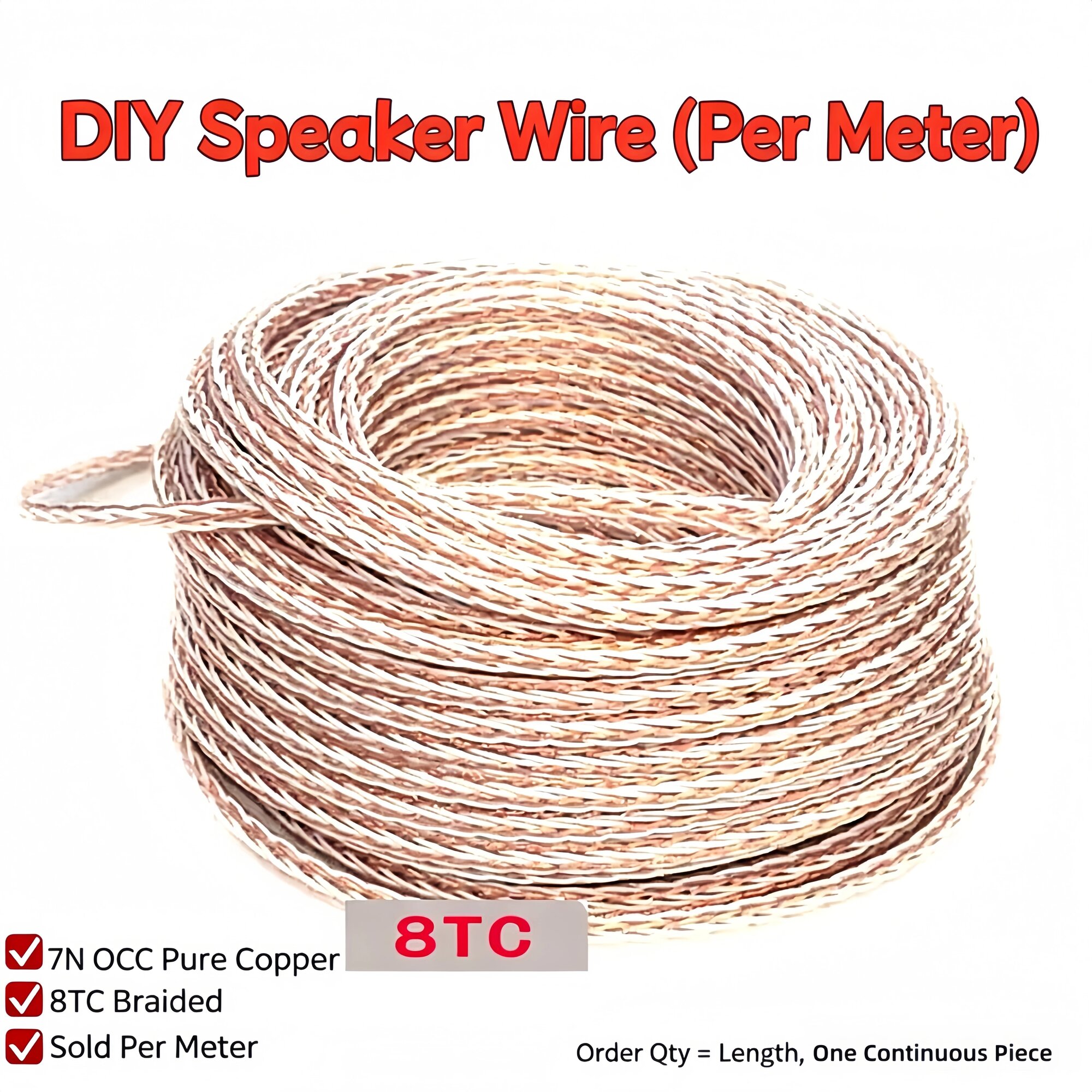 Кабель динамика HIFI 10м 7N OCC Pure Copper