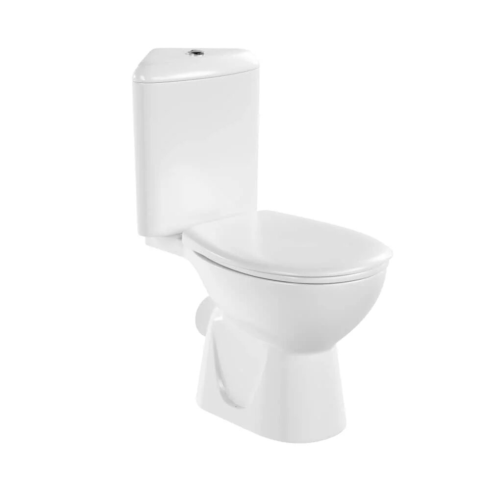 Унитаз-компакт напольный VitrA Arkitekt 9754B003-7200 угловой, антивсплеск, фарфоровый, белый, глянцевый, овальный, с нижним подводом, сиденье для унитаза в комплекте