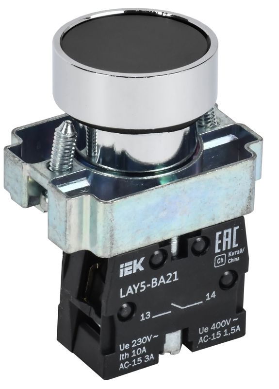 Кнопка LAY5-BA21 без подсветки черн. 1з IEK BBT60-BA-K02