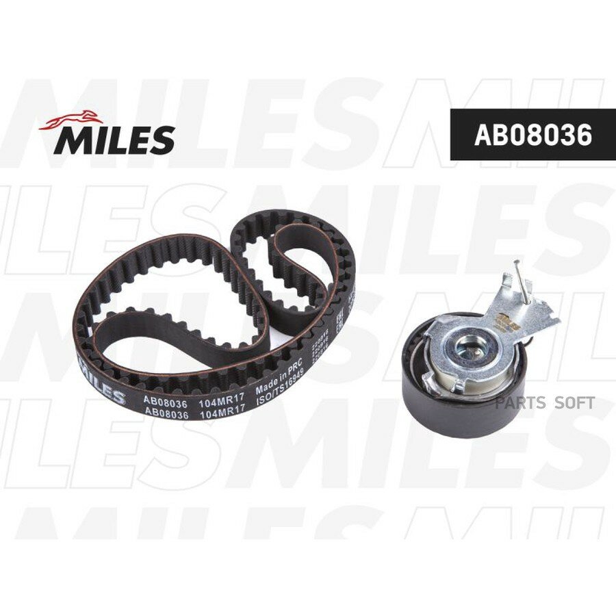 MILES AB08036 Комплект ремня ГРМ PEUGEOT 306/207/PARTNER/CITROEN C2/C3 1.4 AB08036 MILES AB08036