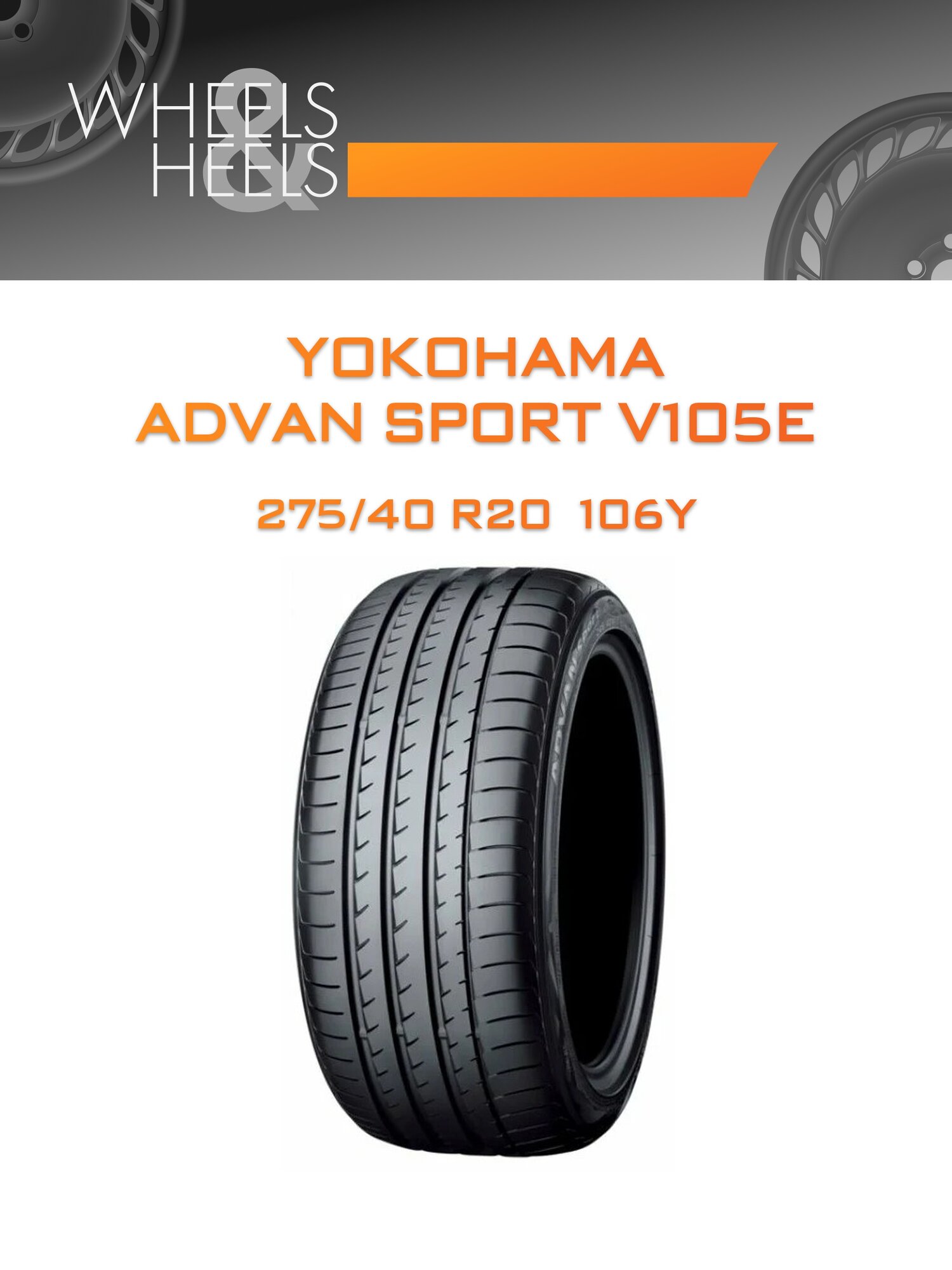 Шина автомобильная YOKOHAMA ADVAN SPORT V105E 275/40 R20 106Y SUMMER, летняя, универсальная