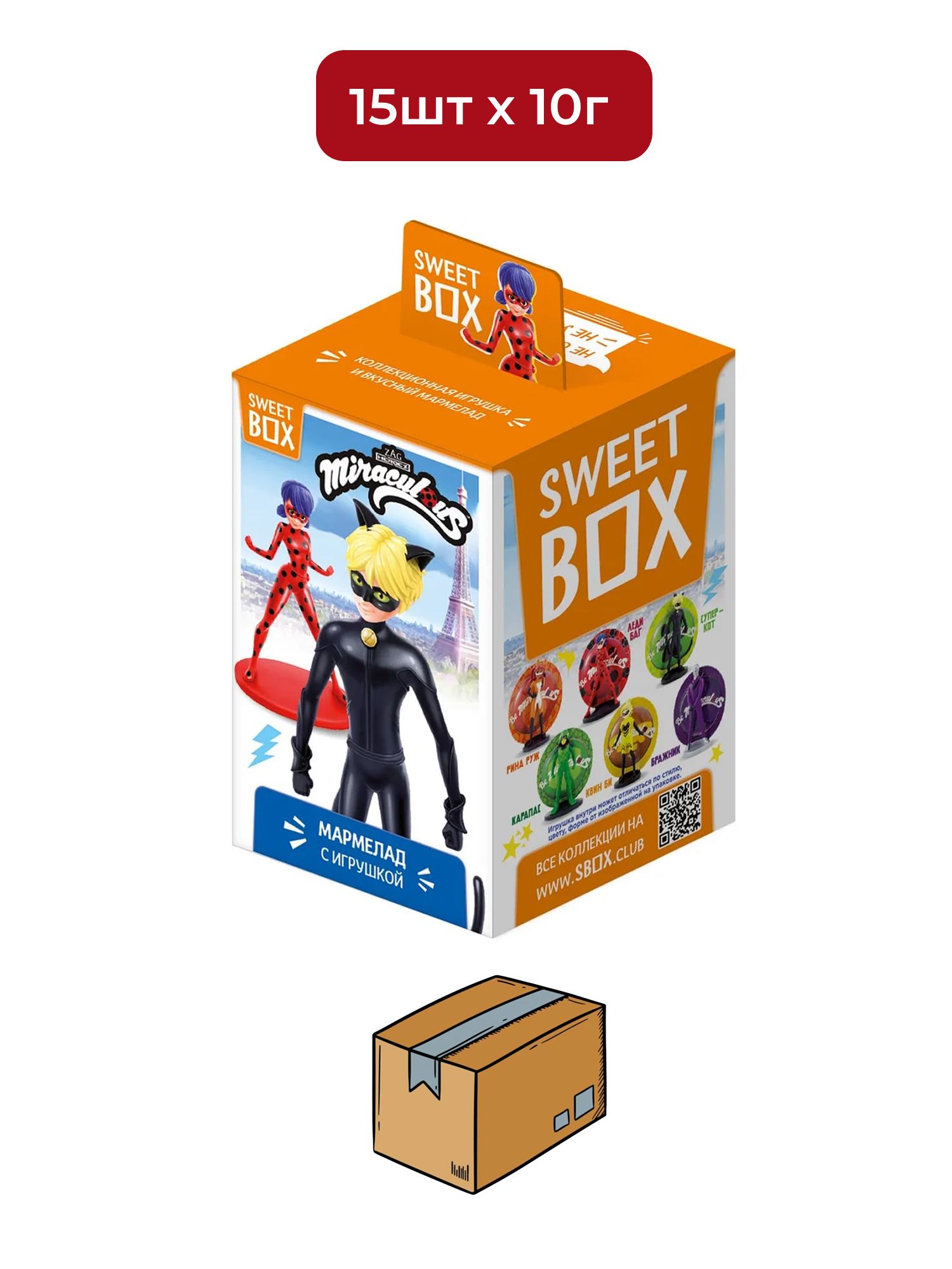 Мармелад жевательный Sweet Box с игрушкой Леди Баг, 10г х 15шт.