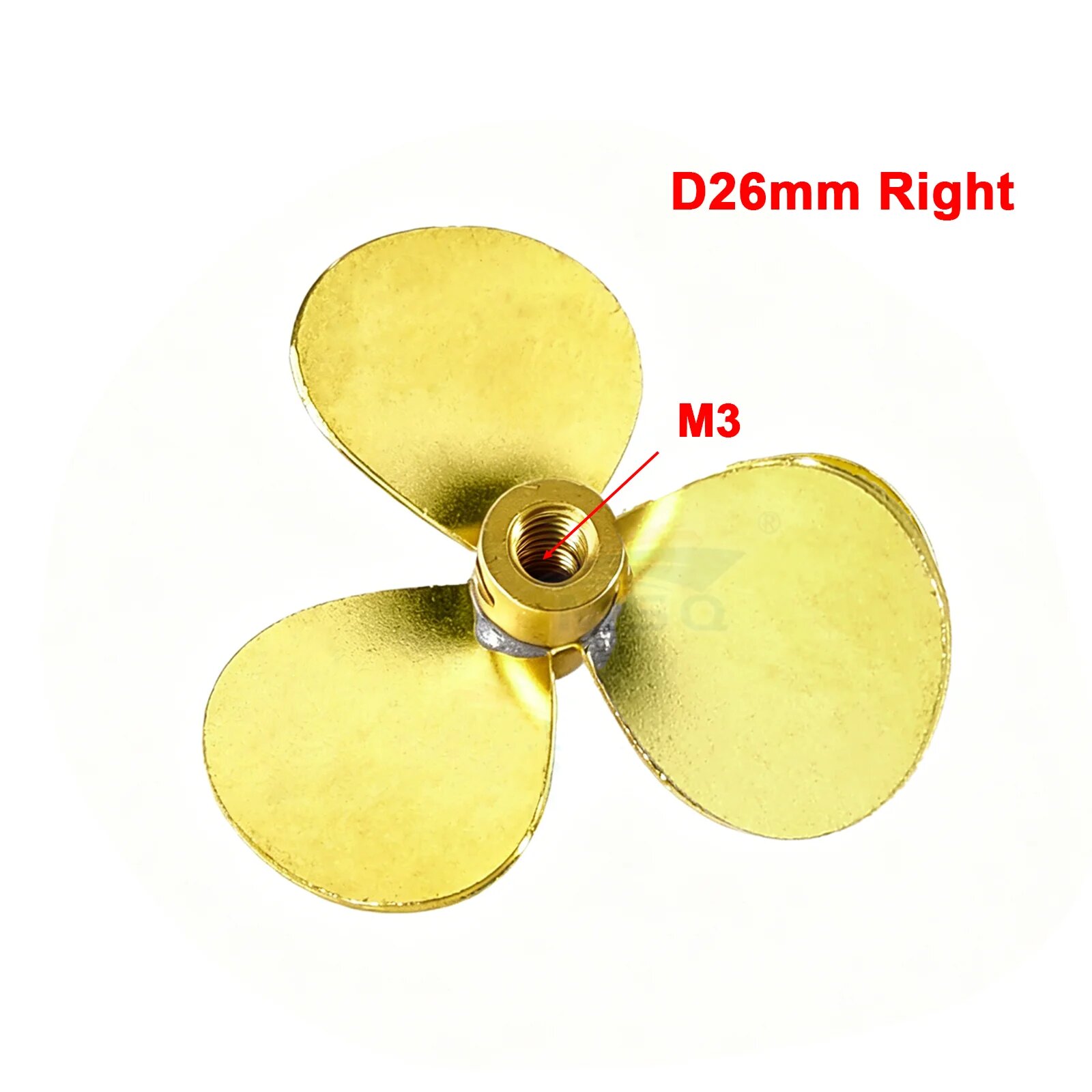 Мет. винт для RC лодки MSQ, 3-лопастной, D24/25/28/30/32 мм D26mm right