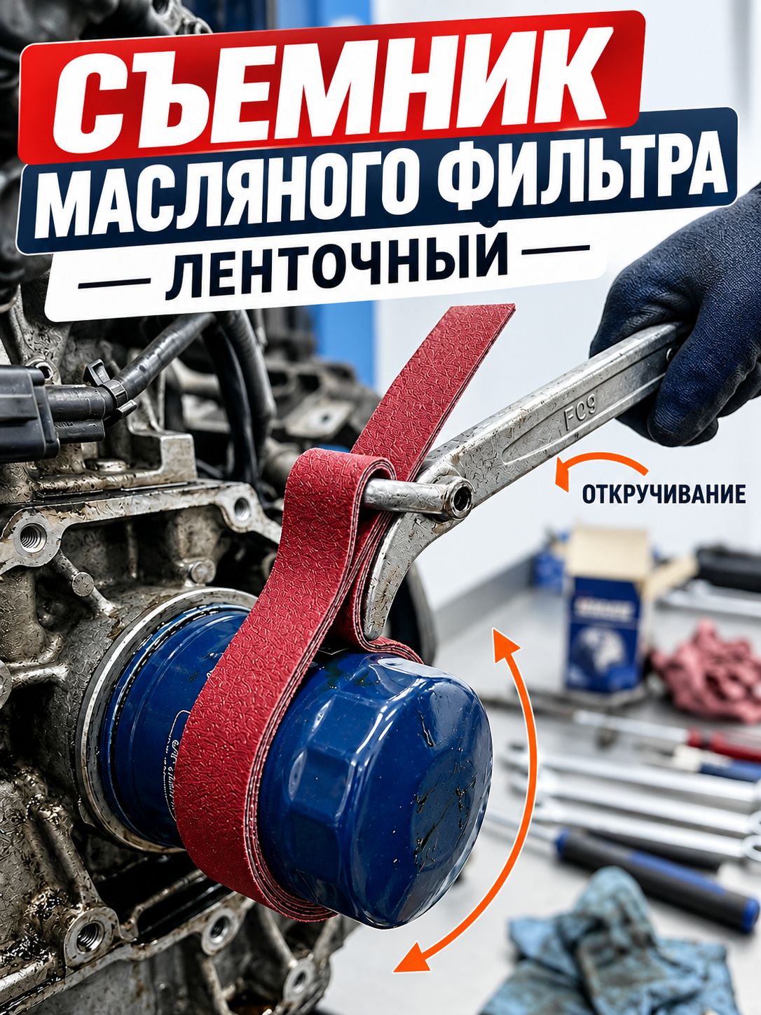 Съемник масляного фильтра ленточный от 60 до 140 мм, универсальный ременной ключ для снятия масляного фильтра автомобиля