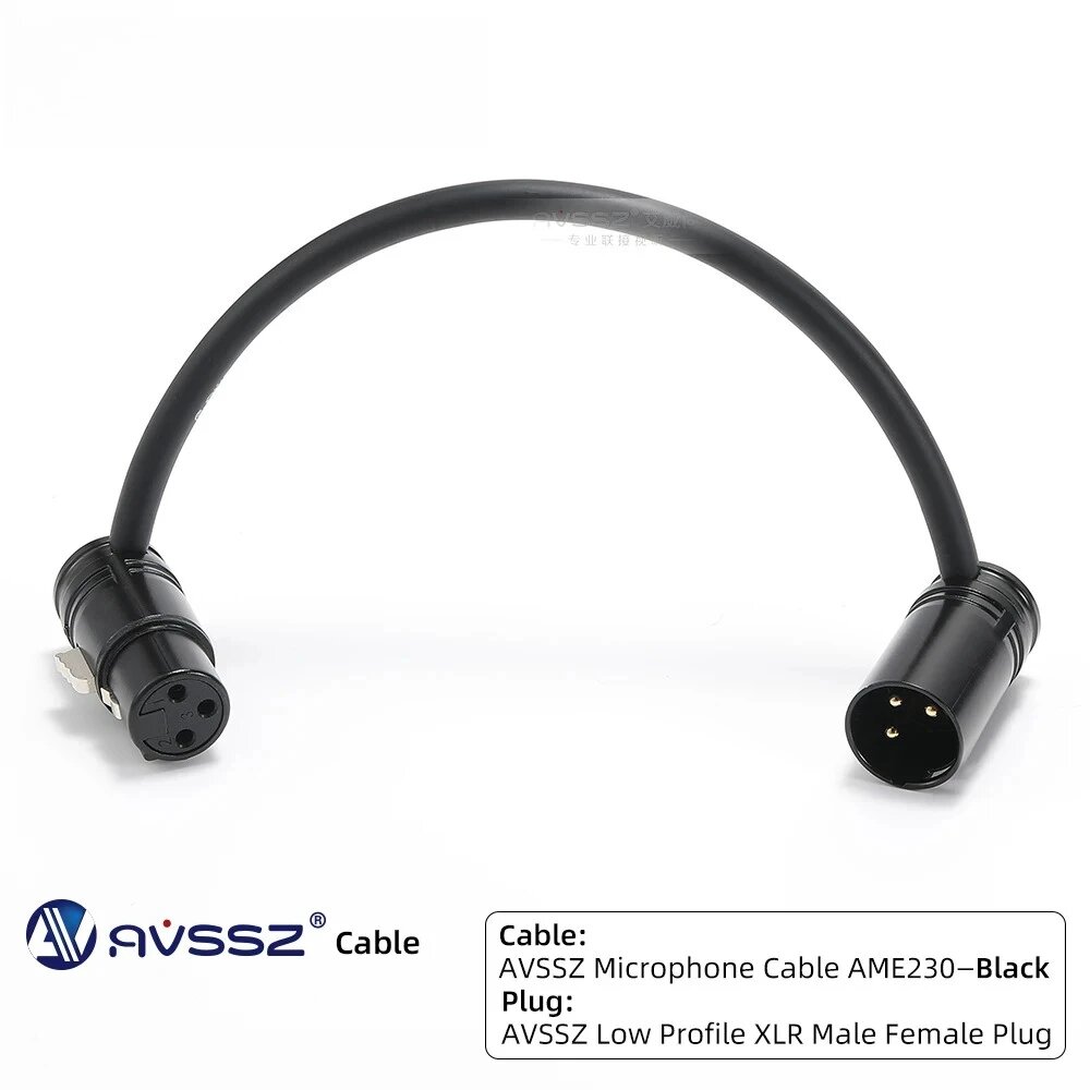 Yinfonic XLR Микрофонный кабель FX3 1m, Black Short XLRCable