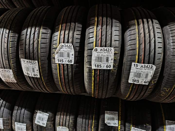 Комплект (4 шт) летних БУ шин Nexen N'Blue HD Plus 185/60 R15 10% износ