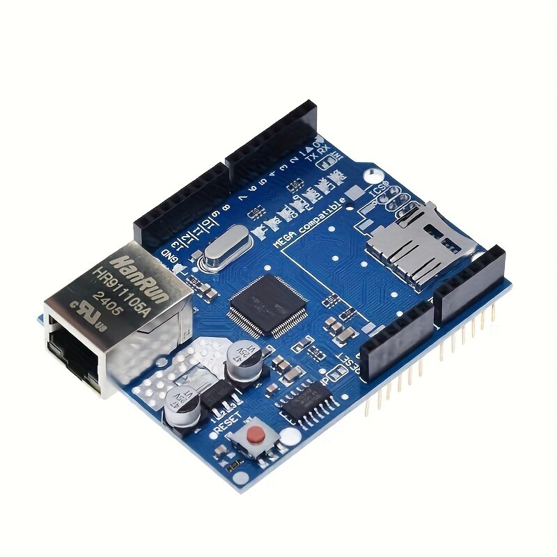Плата расширения Ethernet W5100, металлический корпус, проводное питание, рабочее напряжение ≤36 В, не требует батарей и лазеров, 1 шт.