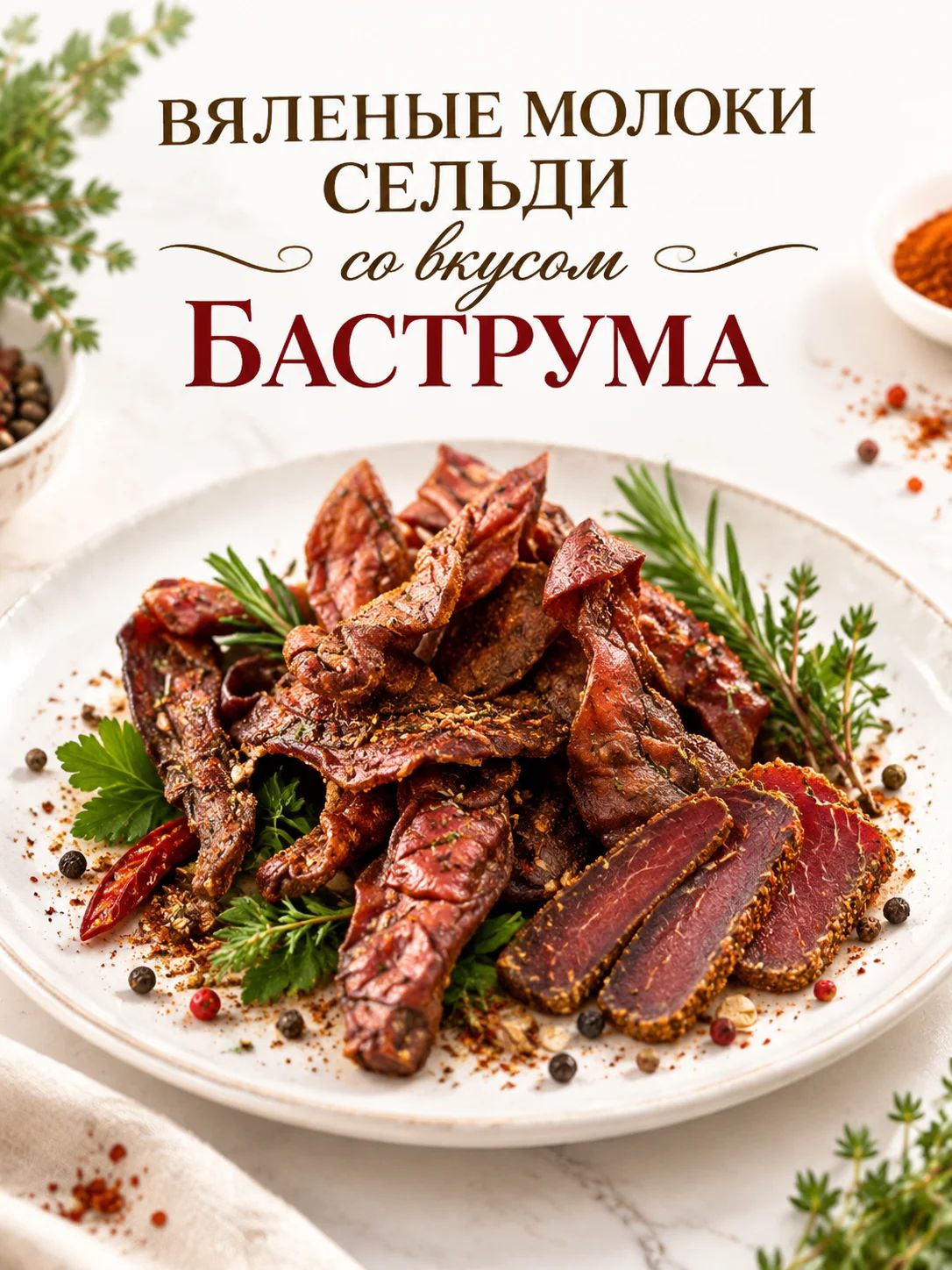 Вяленые молоки сельди со вкусом Баструма 30г