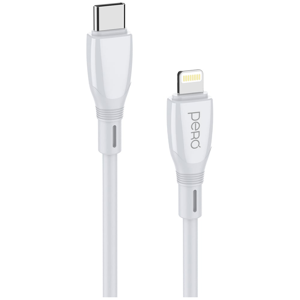 Дата-кабель PERO DC11 PD Type-C to Lightning, 27W, 3m, White PRDC-11TL3MW
