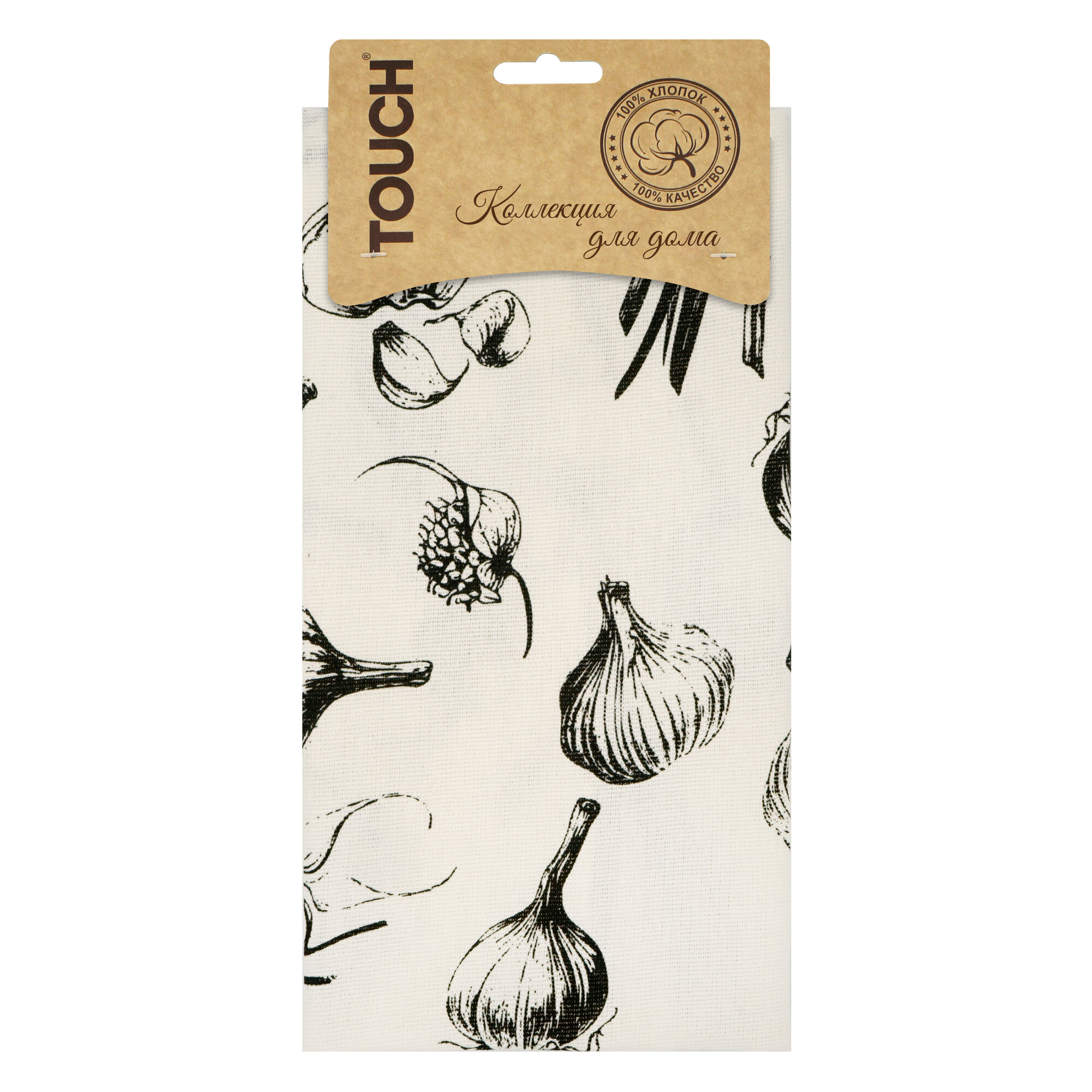 Полотенце Touch Чеснок, рогожка, белый, 45х60см