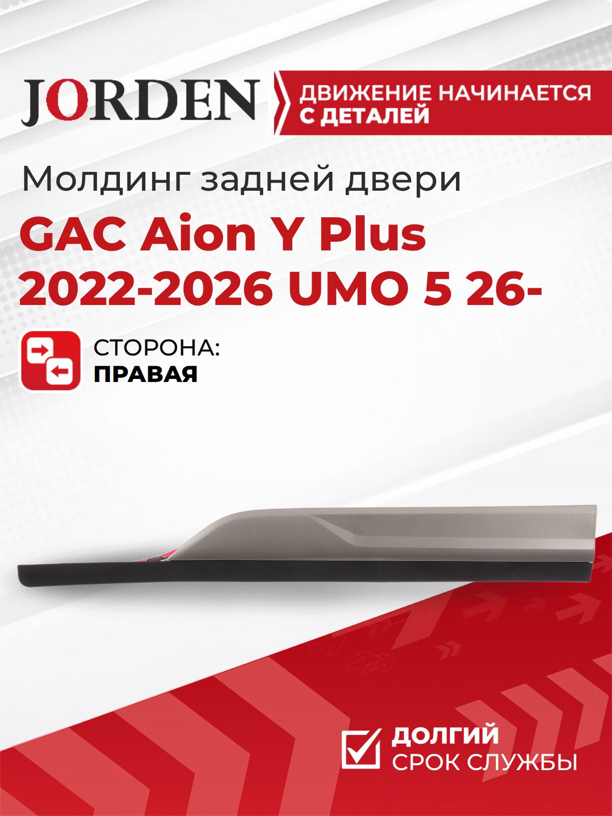 Молдинг задней двери правый GAC Aion Y Plus 2022-2026 UMO 5 26-, накладка на дверь боковая нижняя защитная OEM 7155032AVN0100