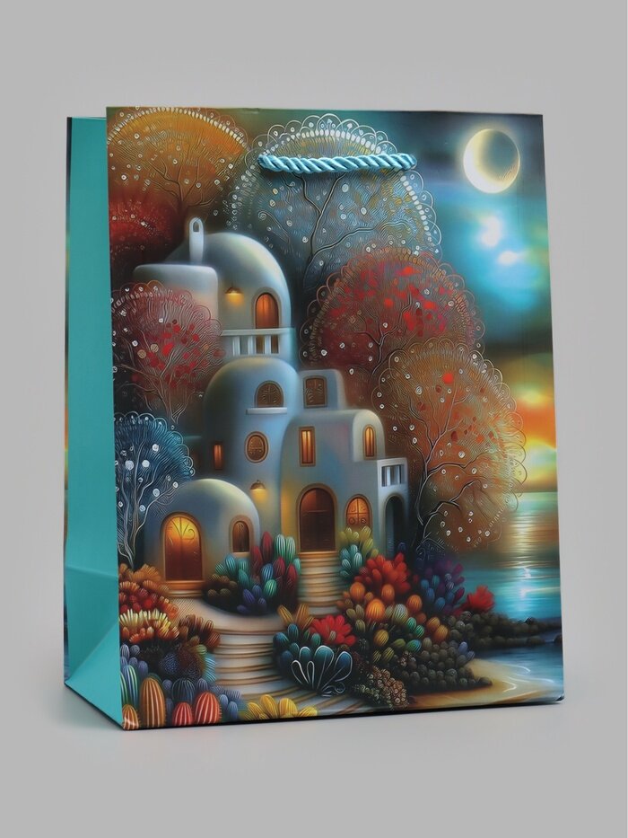 Пакет подарочный ламинированный «Волшебный город», 18×23×10 см