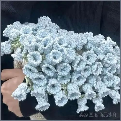 Вязаное одеяло в стиле ландышей ручной работы из 100 % льна, размер 110 80 см