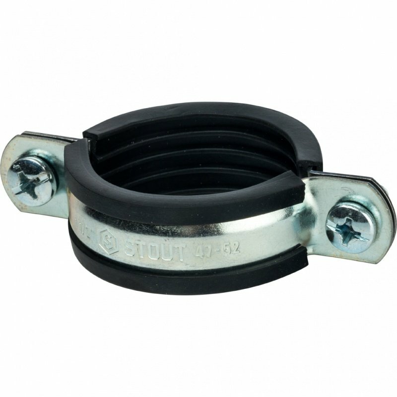 Хомут для труб с гайкой 1"1/2 ( ⌀47-52) STOUT