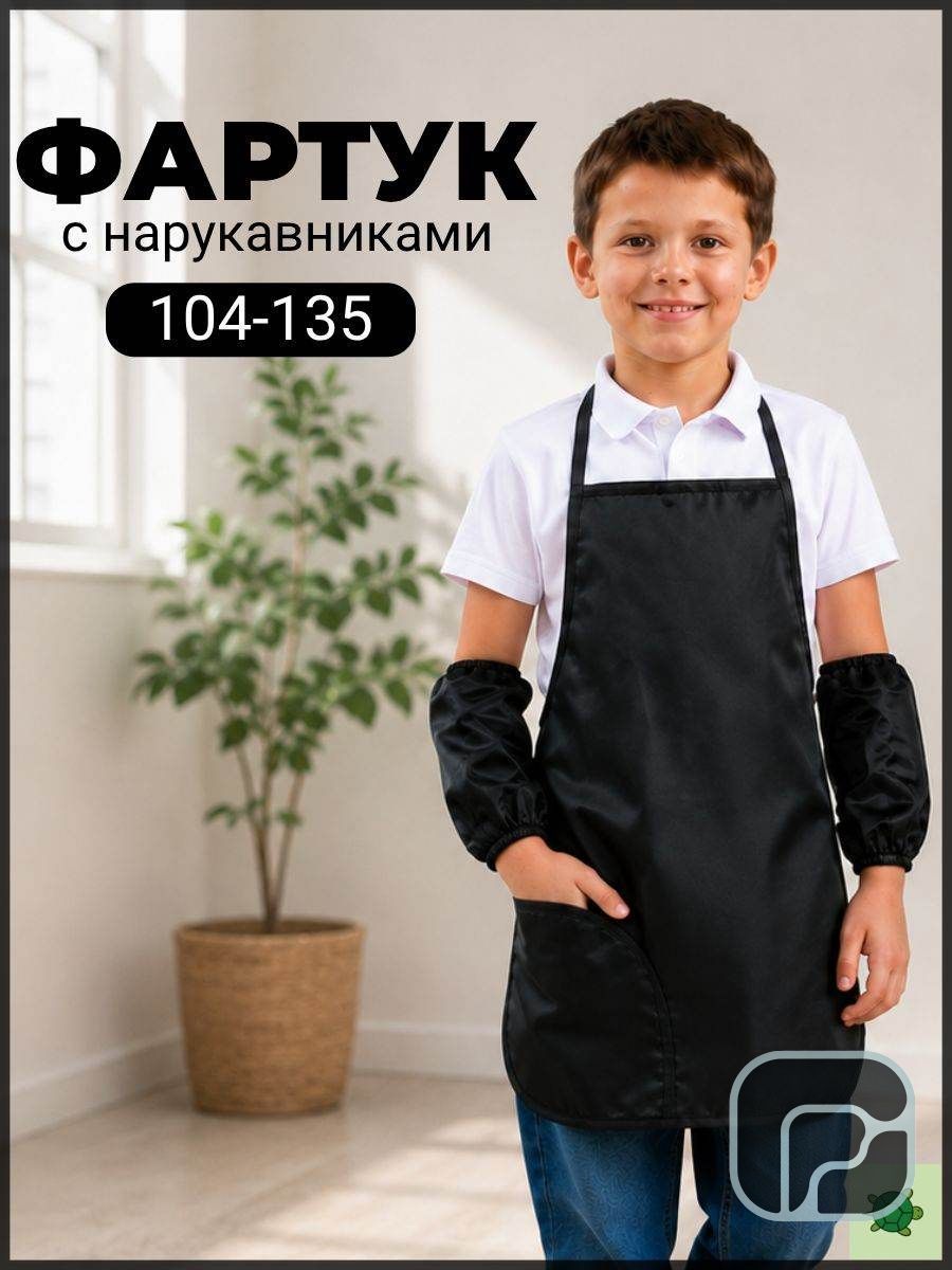Фартук детский школьный для творчества с нарукавниками