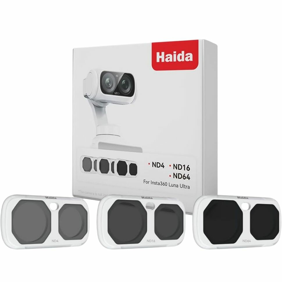 Комплект светофильтров Haida NanoPro Magnetic ND для Insta360 Luna Ultra (3шт) Белый