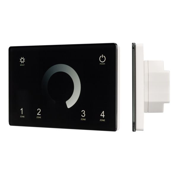 Панель Sens SMART-P79-DIM Black (230V, 4 зоны, 2.4G) (Arlight, IP20 Пластик, 5 лет) 028399