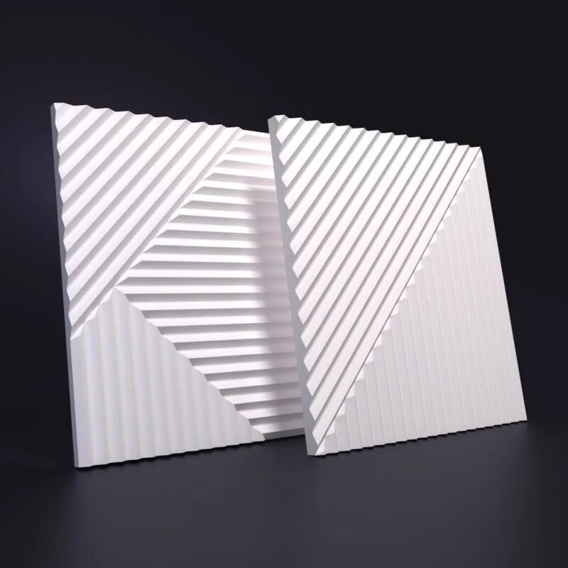 Декоративная гипсовая 3D панель "Консул", в упаковке 5 шт, площадь 1,25 м2, под окраску, интерьерная — фото 1