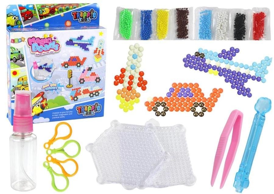 Мозаика Lean Toys набор водных бусин diy транспорт, 8 цветов