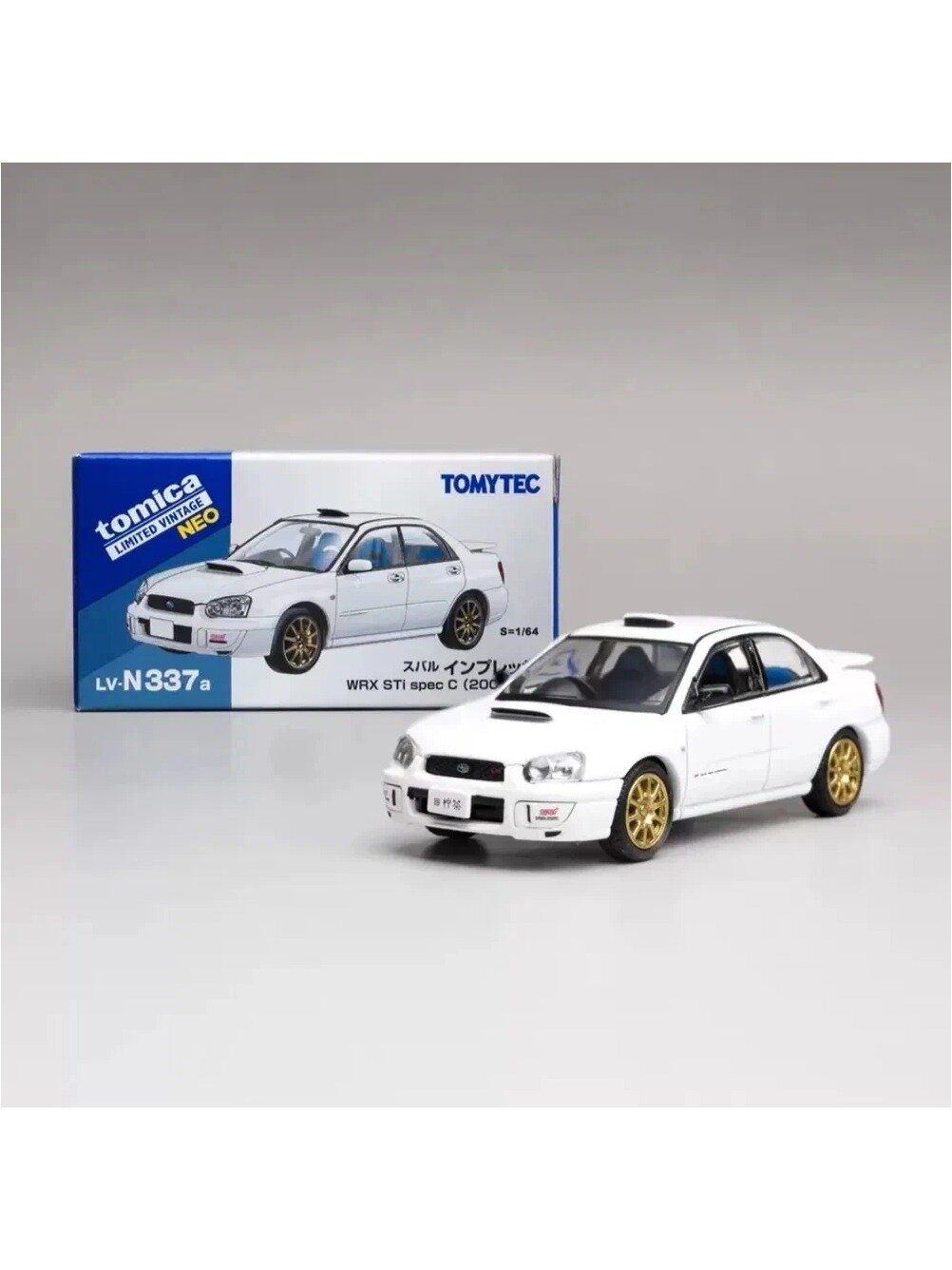 Машинка TOMYTEC TLV car model toy Subaru Impreza WRX STi Spec C (White)