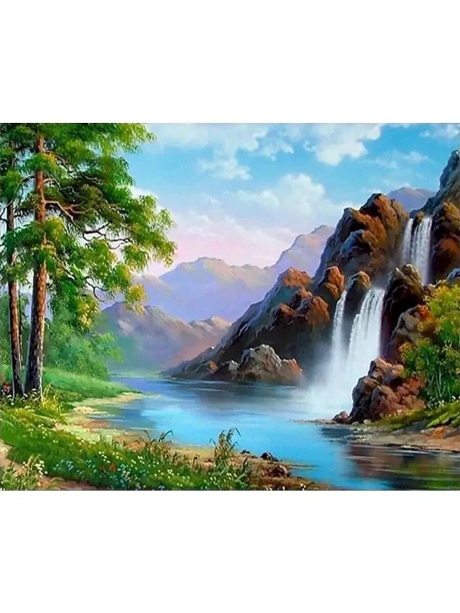 Картина по номерам Пейзаж см, малиновый, масло, полимерная глина