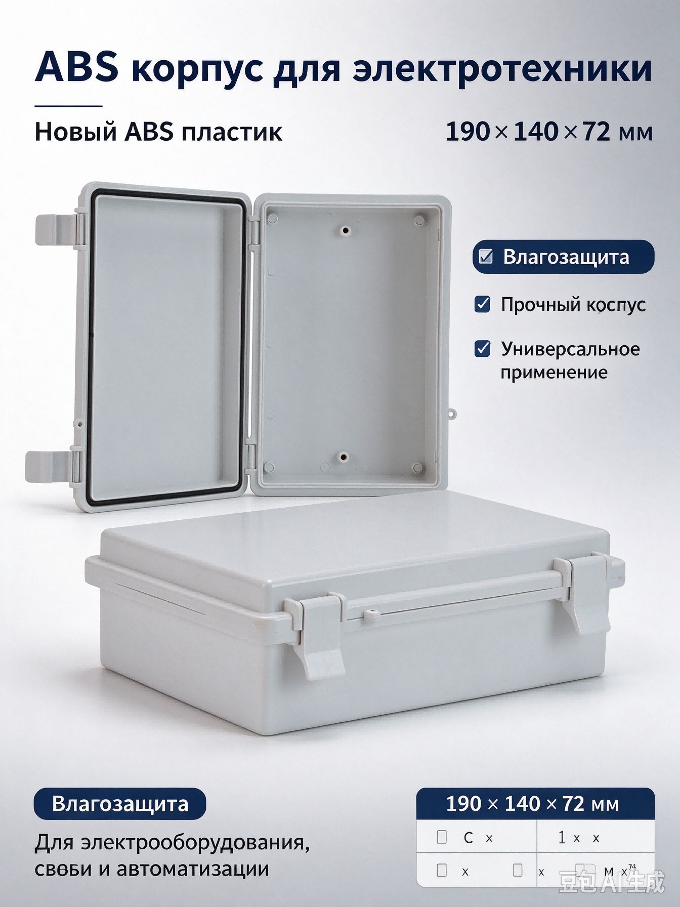 Эксклюзивный герметичный бокс для уличного применения, 22x16x7 см, белый