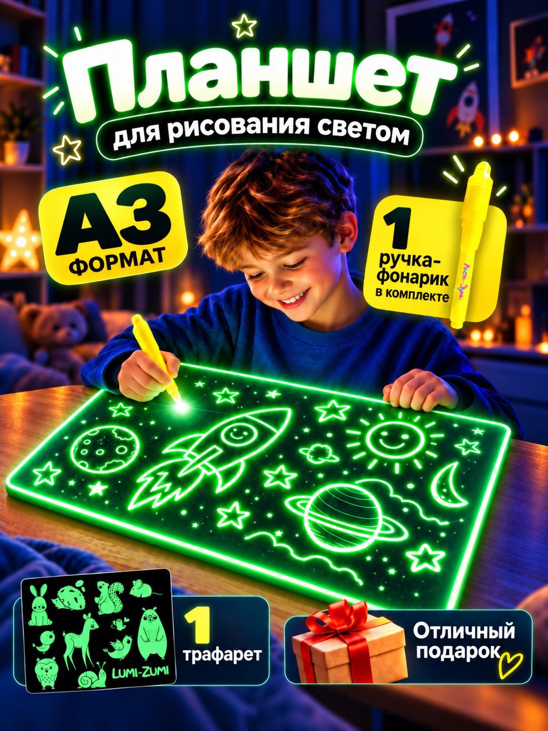 Световой планшет, Набор для рисования светом А3