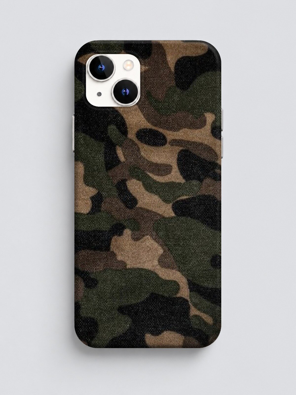 Прозрачный чехол на iPhone 13 камуфляжный принт