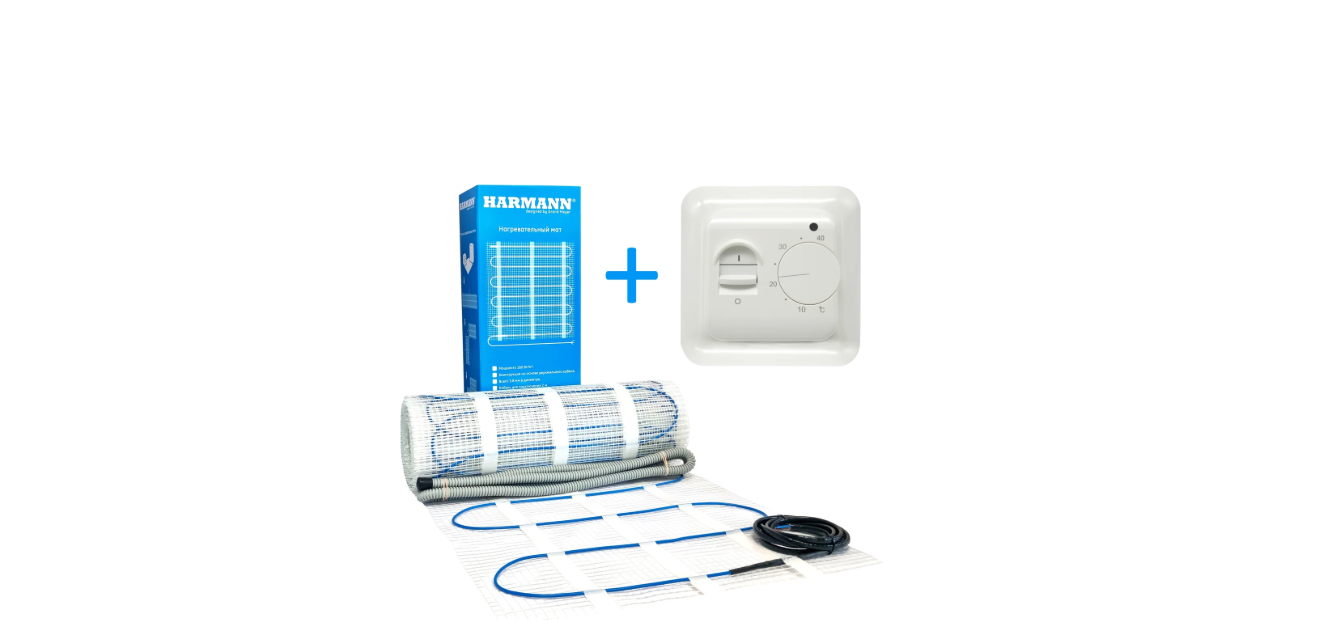 Нагревательный мат Harmann W160-050 5 кв. м. 800 Вт (с терморегулятором MST-1)