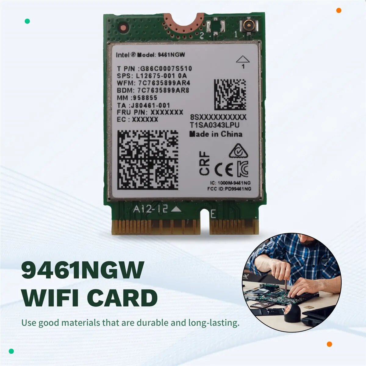 Wi-Fi карта A55T для 9461NGW зеленая