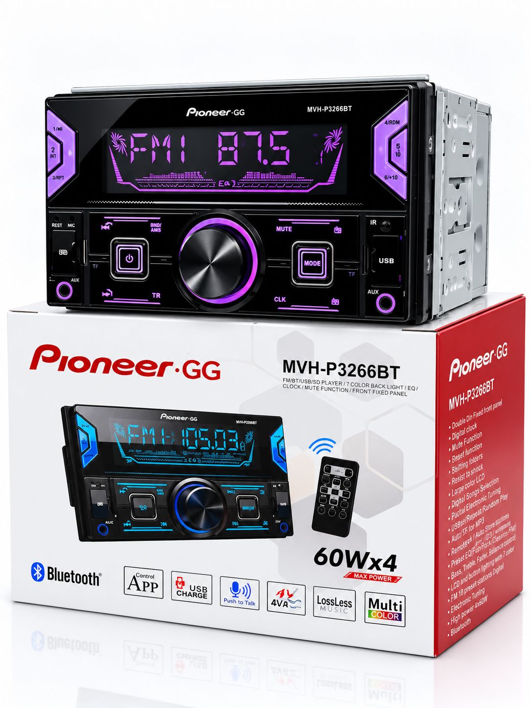 Автомагнитола 2 Din 7 дюймов (bluetooth, USB, AUX)