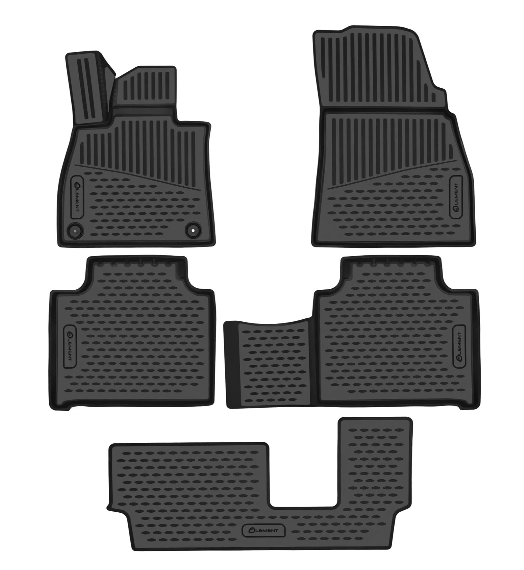 Коврики в салон 3D для HONGQI HS7 2023-н. в. (II) 2.0 AT 4WD Element 5 шт. черный полиуретан, ELEMENT3DA71057210K