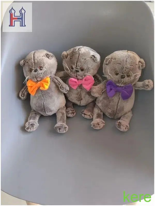 Плюшевая игрушка Кот Басик с галстуком, мягкий кот, 28 см