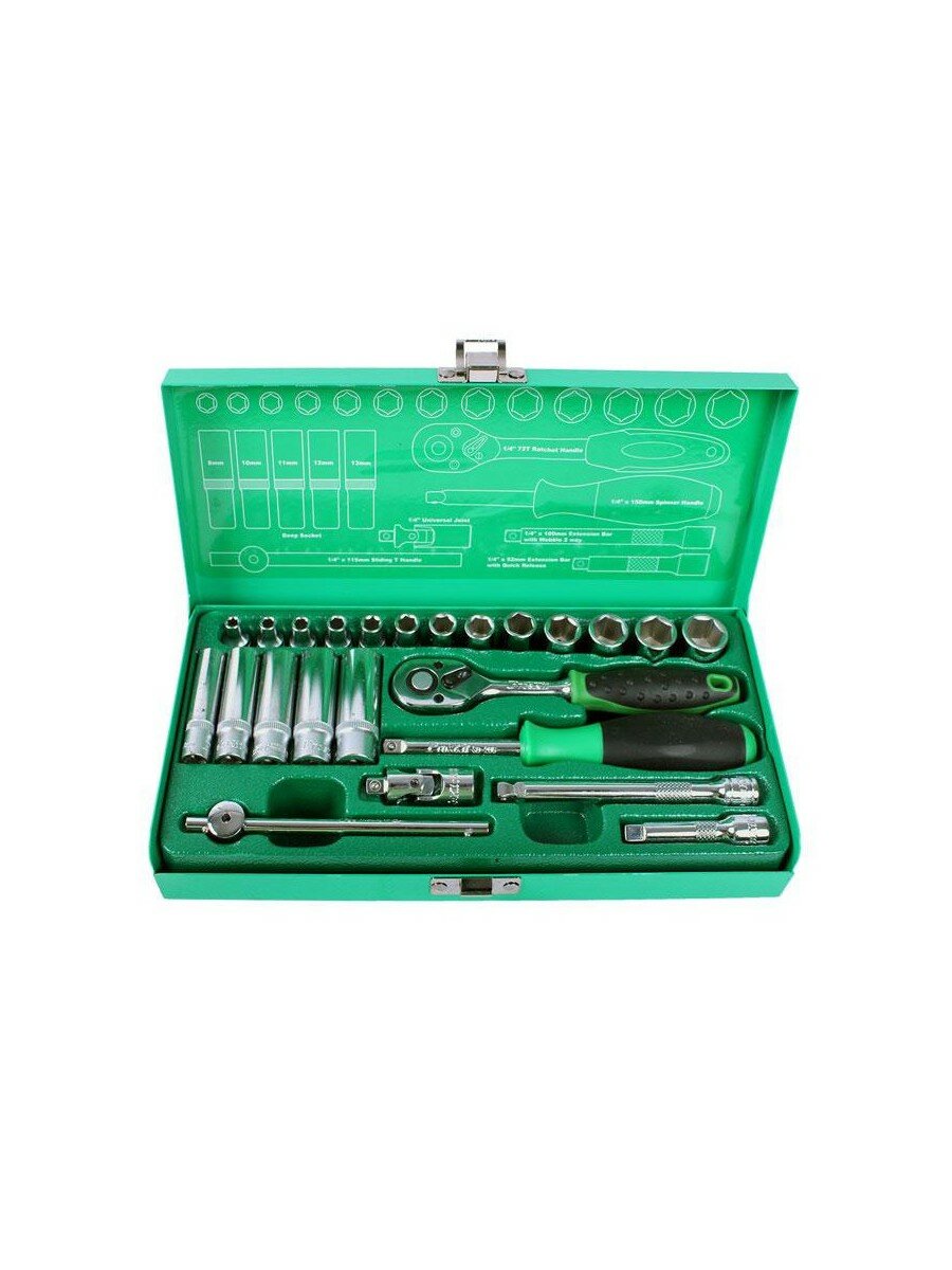 Набор торцевых ключей Pro'sKit HW-22401M, комплект из 24 пр, материал Cr-V сталь