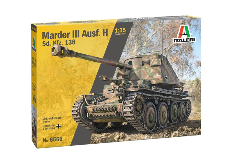 Сборная модель Самоходка Sd. Kfz.138 MARDER III Ausf. H масштаб 1/35 Italeri