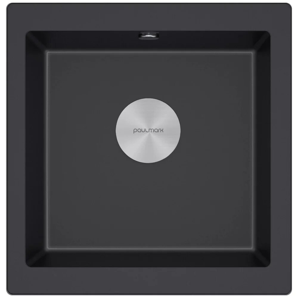 Мойка кухонная Paulmark Brilon PM104546-BLM 45x46, прямоугольная, мойка для кухни, черная, серая, матовая