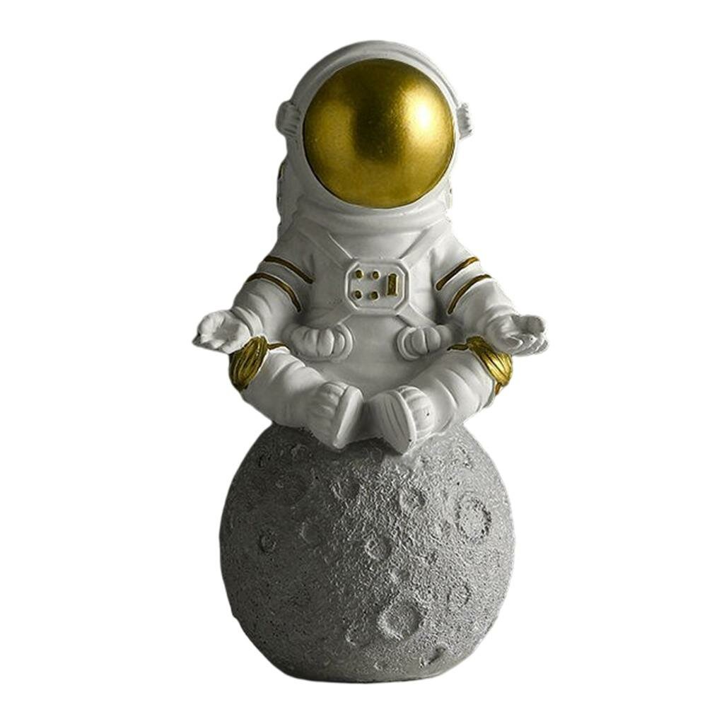 Милая статуэтка космонавта, скульптура астронавта, подарки, декор для детской комнаты, поделки, золото, медитация