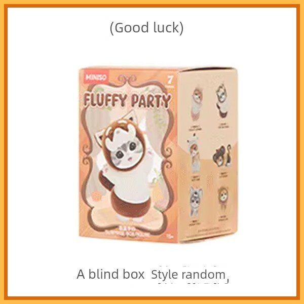 MINISO Mofusand Кошка Серия Пушистая Вечеринка Случайная Коробка Фигурка Игрушка 1шт Коллекционная Плюшевая Модель